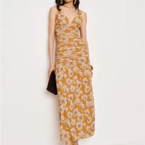 Reformation | Dresses | Reformation Aura Knit Dress Floral Maxi Dress ...